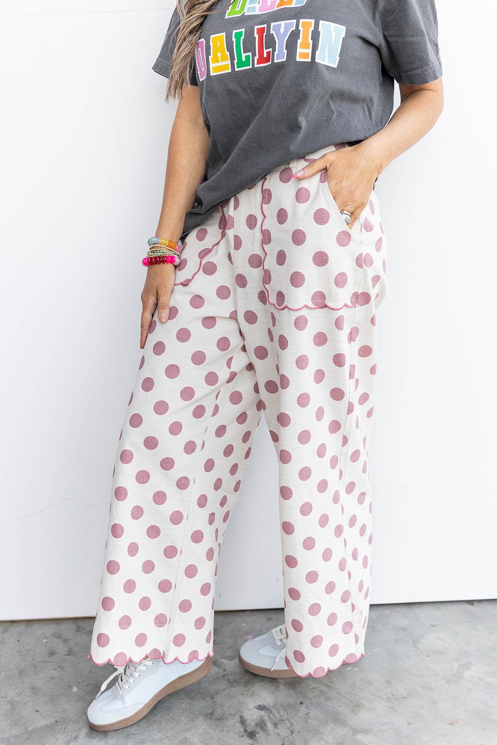 Dotty Darling Pants-Pink – Pink Possum